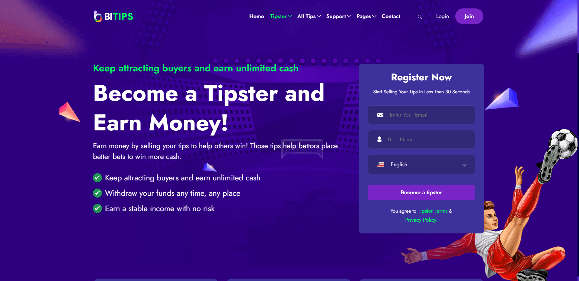 Bitips Prediction Tips And Tipster Platform Html Template